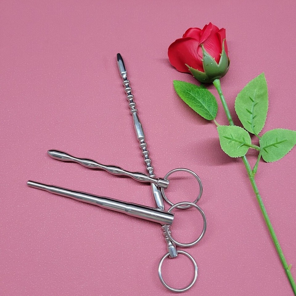 Men Stainless Steel 3 sizes Sounds Sounding Beads Insert Plug Sounds ...