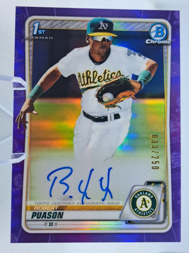 2020 1st Bowman Chrome Prospect Auto Purple /250 Robert Puason ...