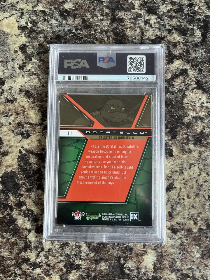 2003 Fleer Teenage Mutant Ninja Turtles Series 1 Gold Donatello #11 PSA ...