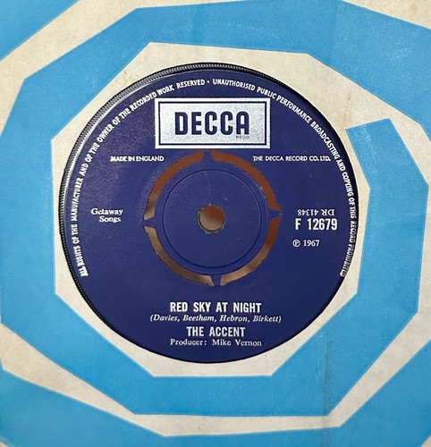 The Accent. Red Sky At Night. Uk Psych Killer 45 7” 1967 In M- | eBay UK