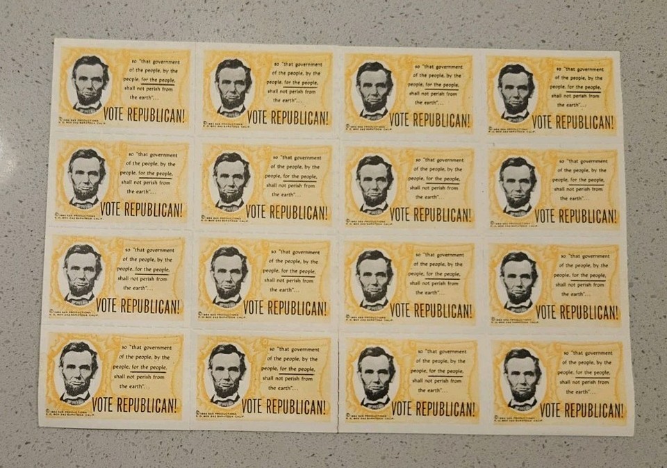 Barry Goldwater lot of 28 rare 1964 campaign stamps, including 20 ...