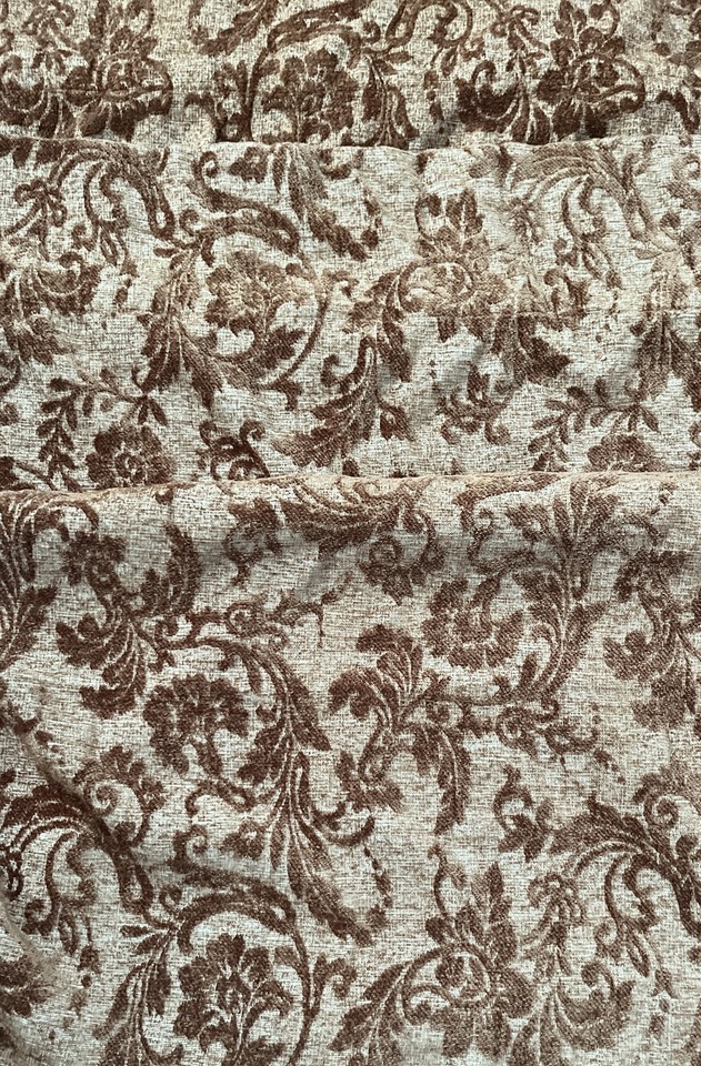 Vintage gold brown copper Floral tapestry curtain window coverings | eBay