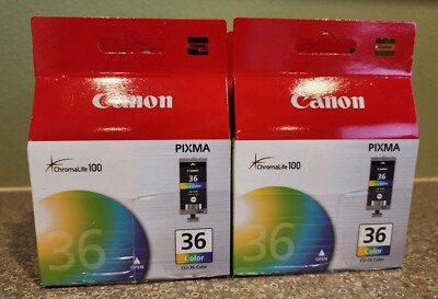 Lot of (6) Genuine Canon 36 Color CLI-36 6616E25 Ink Cartridges Sealed ...