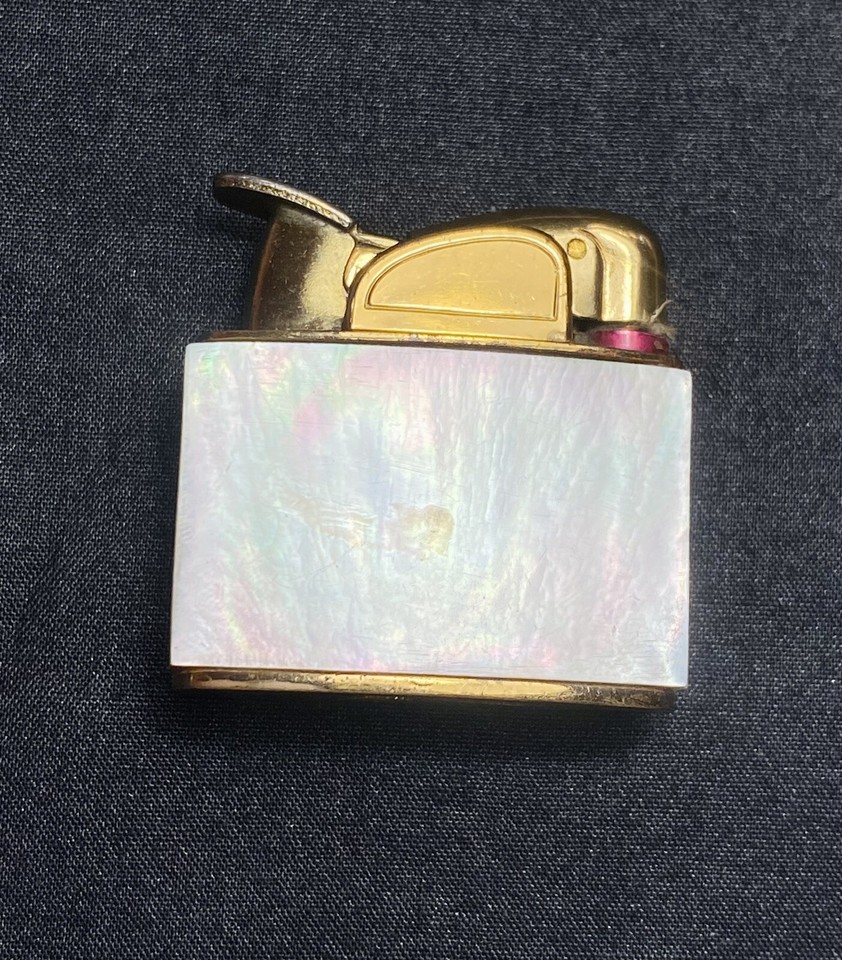 RARE Vintage EVANS LIGHTER Mother of Pearl & Cubic zirconia SPARKS ...