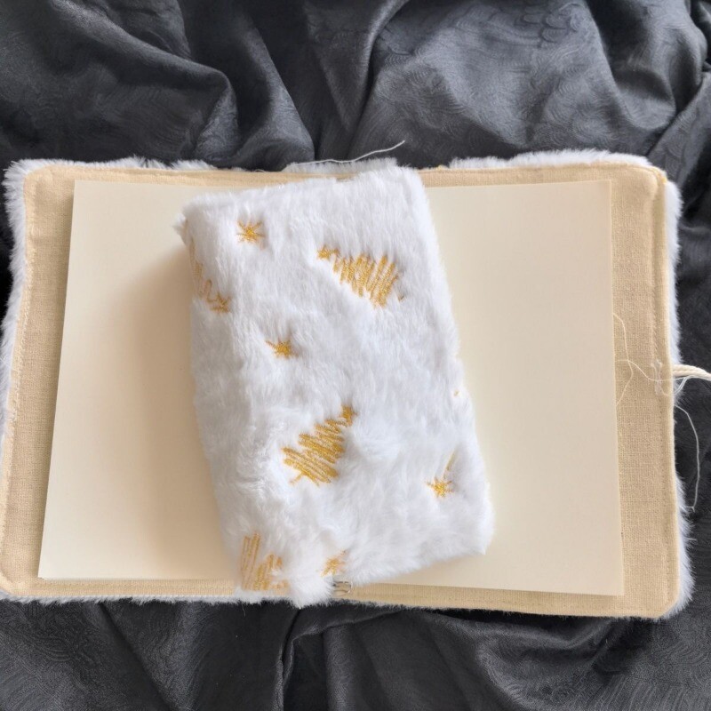 Cute Plush Detachable Binders Notebook Fluffy Diary Stationery Handbook ...