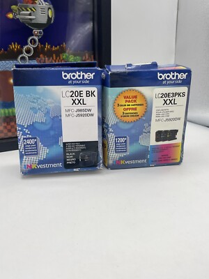 Brother Ink New LC20E BK XXL & LC20E3pks XXL Cartridges 02/18 Exp. | eBay