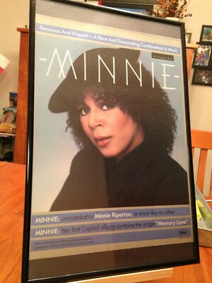 BIG 11X17 FRAMED MINNIE RIPERTON "MINNIE" & "MEMORY LANE" 1979 LP ALBUM ...