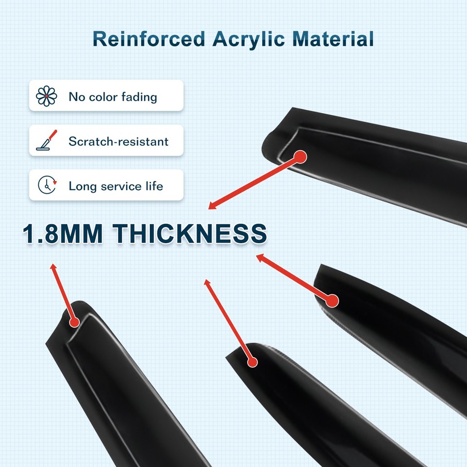 For 2013-2017 Honda Accord JDM Wavy Mugen Window Visor Rain Guard Mugen ...