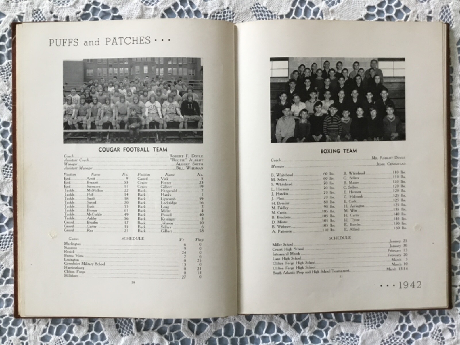 VTG WWII 1942 CHS COVINGTON VA HIGH SCHOOL YEARBOOK PUFFS & PATCHES ...