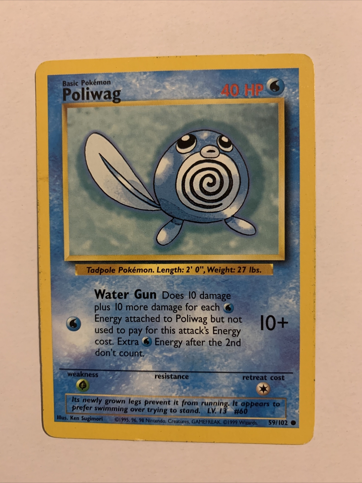 POLIWAG - Base Set - 59/102 - Common - Pokemon Card - Unlimited Edition ...