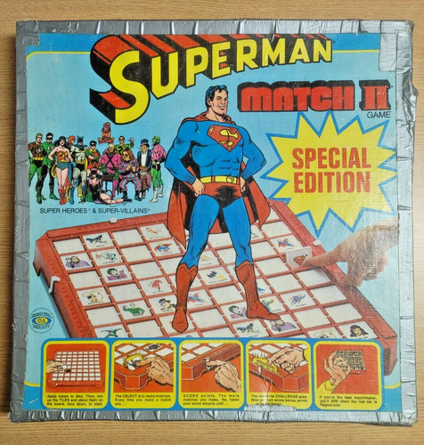 Vintage Superman Match II Board Game 1979 IDEAL Toy DC Comics Complete ...