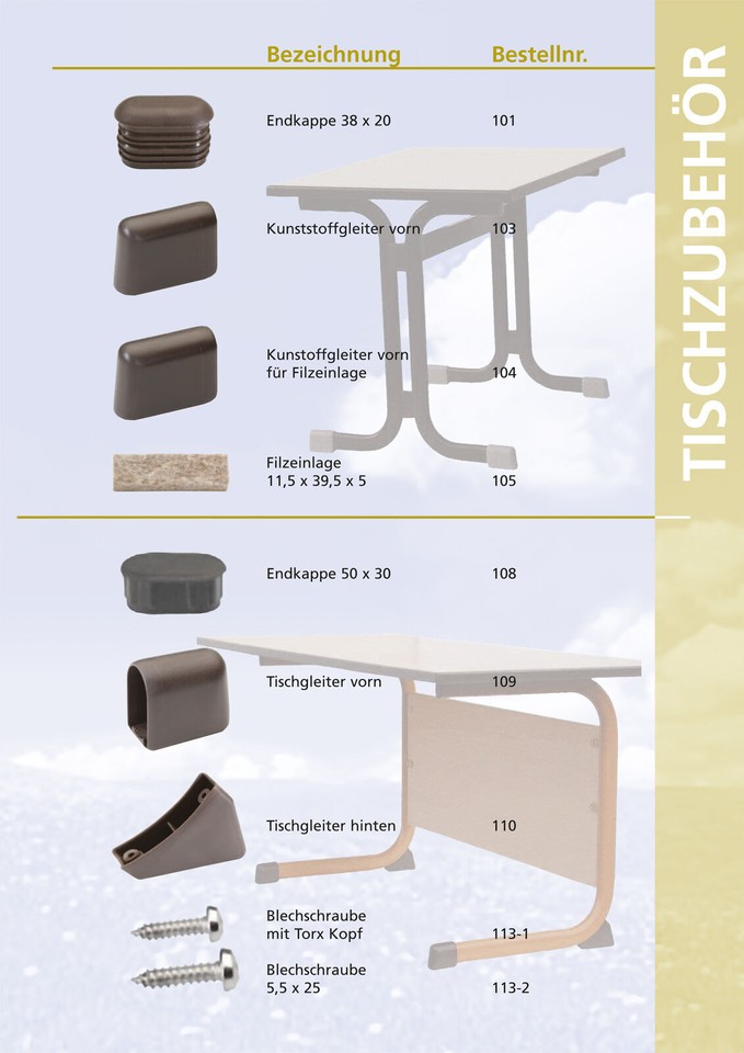 2 Möbelgleiter Kunststoff Tisch - Gleiter Stuhlgleiter für Ovalrohr*103 ...