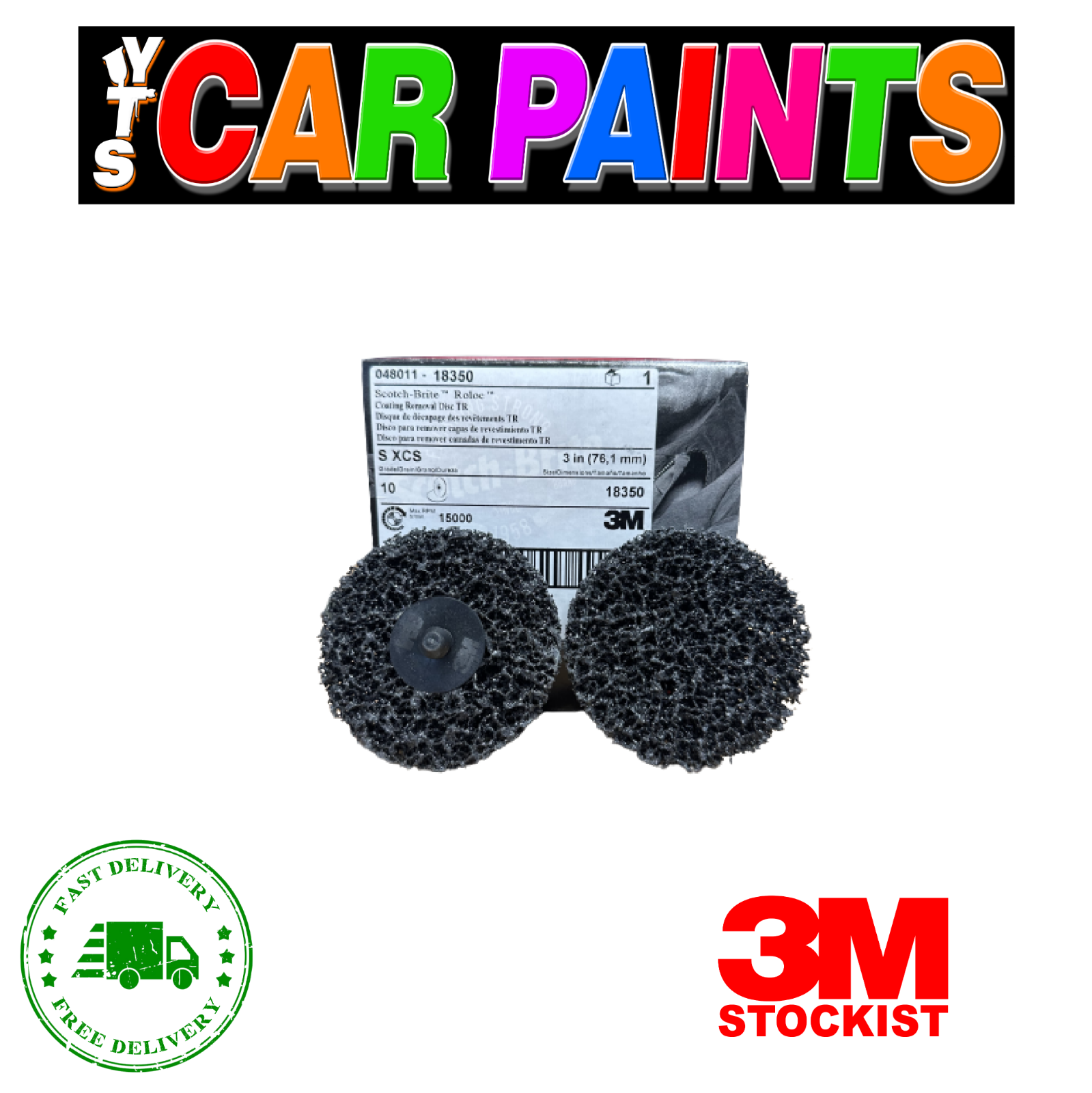 3M 18350 Roloc Coating Removal Disc Cr-dr 75mm S XCS Black 2 Discs Only ...