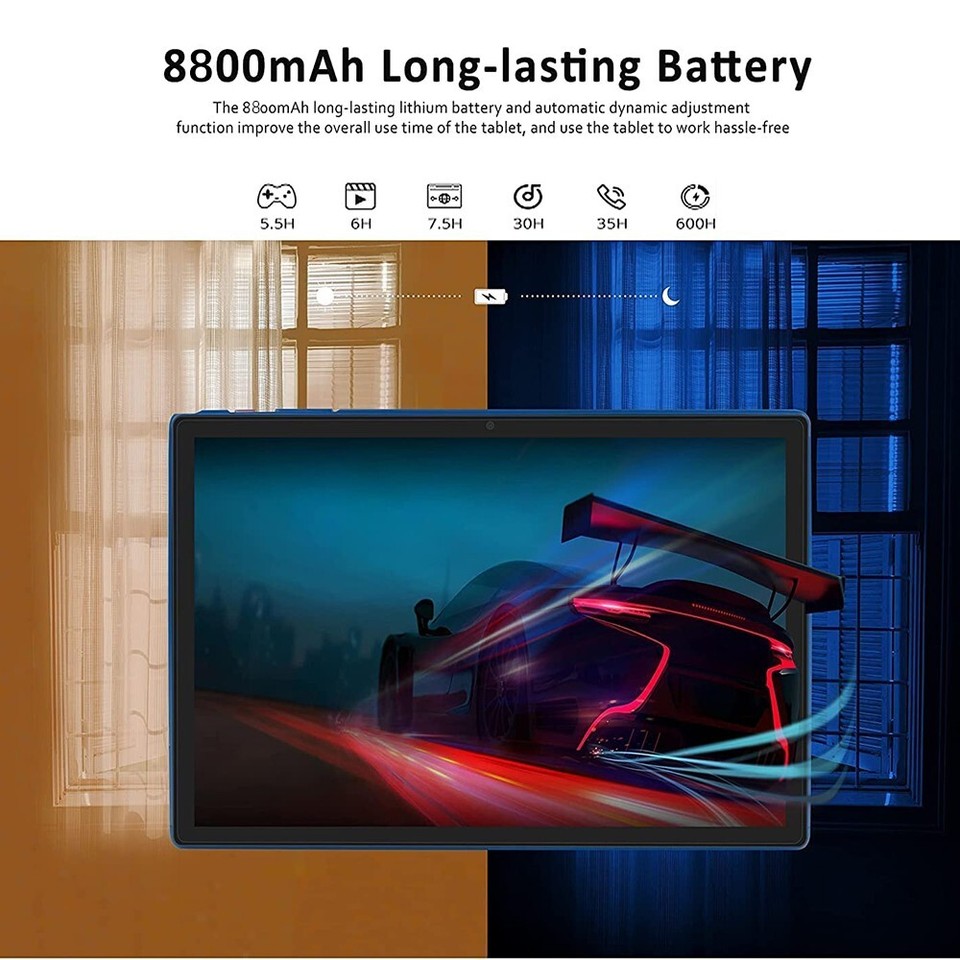 10 in 4G Tablet Computer PC Android 11, 8GB RAM 256GB ROM 1920x1200 IPS ...