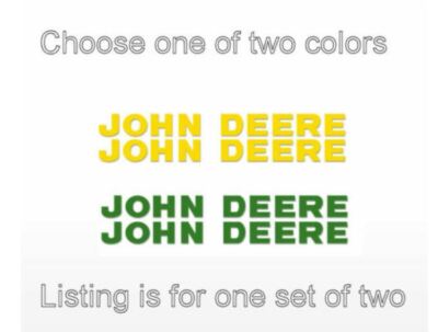 John Deere Lettering Premium Vinyl Decal /Sticker 2-Pack! | eBay