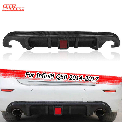 For 2014-2017 Infiniti Q50 Rear Bumper Lower Diffuser Lip W/ LED Brake ...