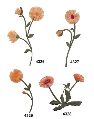 Orange Dandelion Flower Embroidery Iron On Applique Patch | eBay