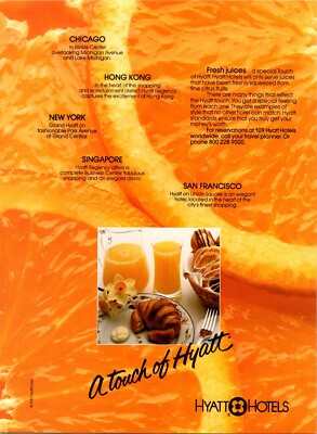 Hyatt Hotels A touch of Hyatt Original Vintage Print Ad | eBay