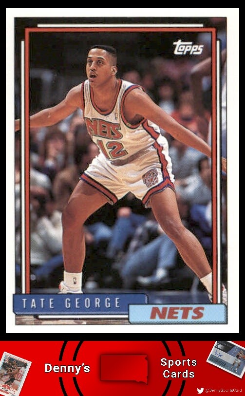 1992 Topps #314 Tate George New Jersey Nets Basketball Card | eBay