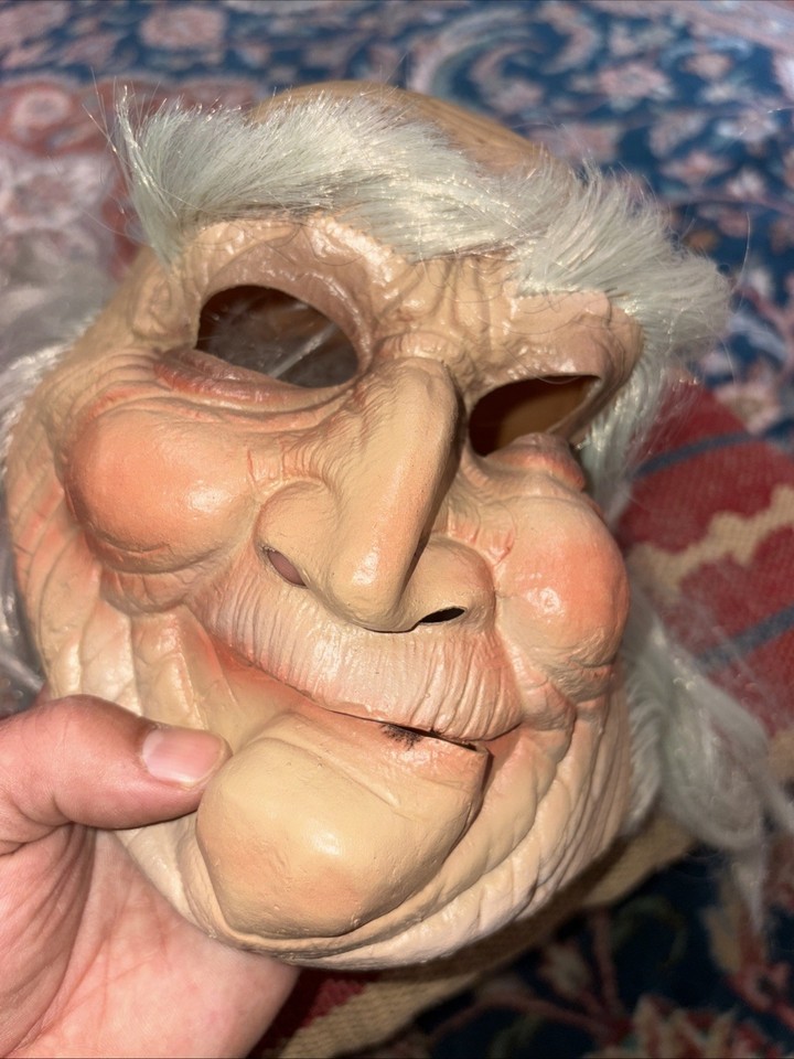 Vintage Cesar Halloween Mask 1971 Old Man Face Mask Scary Spooky 70s ...
