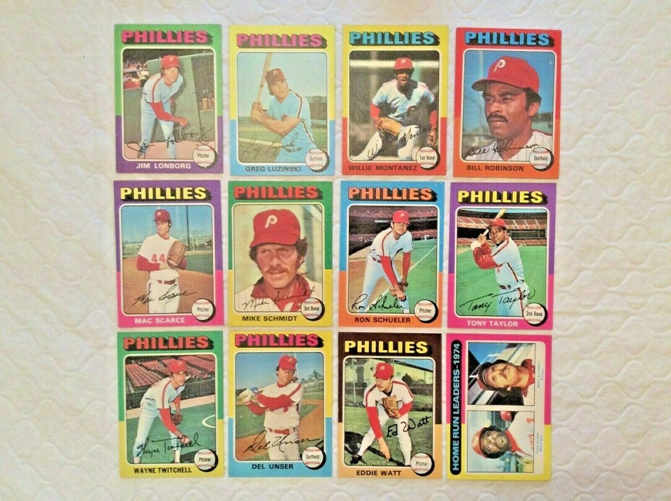 1975 TOPPS BASEBALL - PHILADELPHIA PHILLIES - 24 CARD TEAM SET - NICE ...