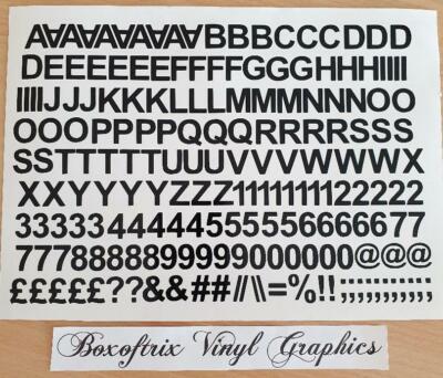 12mm Self Adhesive Vinyl Sticker Letters and Numbers - 25 Colour Choice ...