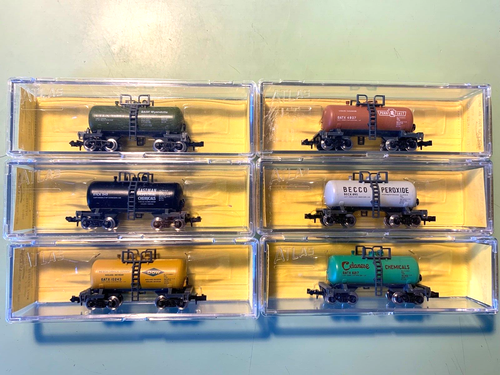 Lot of 6 Atlas Beer Can Tank Cars - NOS: DOW, PENN, Eastman, BECCO ...