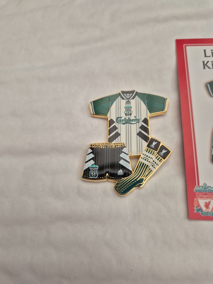 LIVERPOOL DANBURY MINT KIT COLLECTION 1993-94 AWAY SHIRT ENAMEL PLAQUE ...