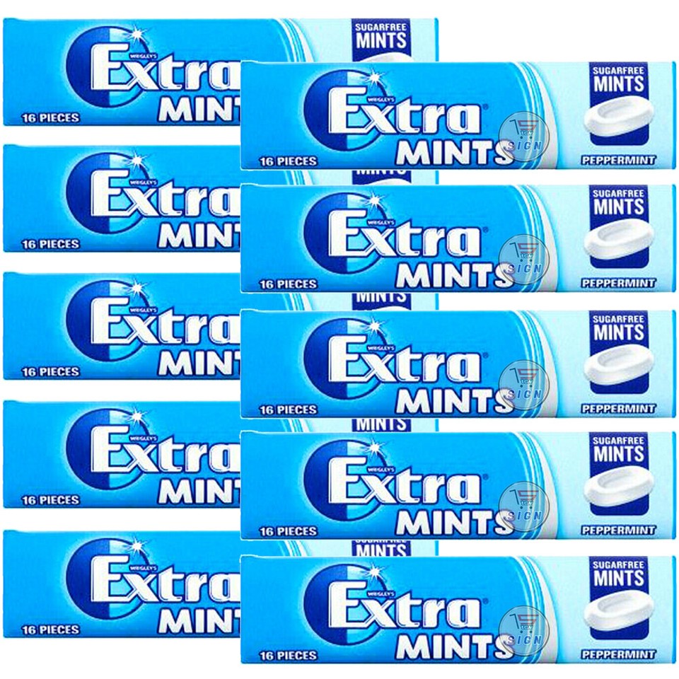EXTRA MINTS PEPPERMINT SUGAR FREE PACKS x 16 PIECES MINTS TREAT | eBay UK