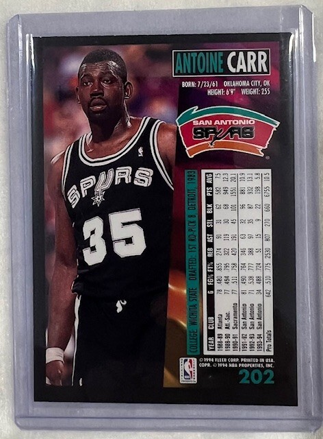 Antoine Carr 1994 Fleer Basketball card #202 San Antonio Spurs | eBay