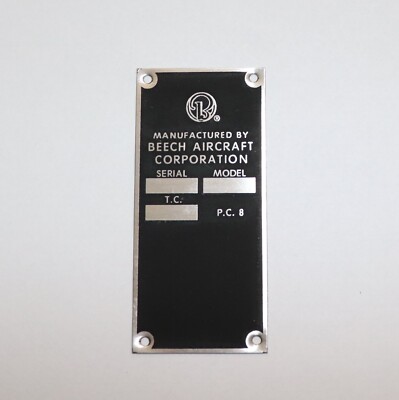 Beech Aircraft Corp Data Plate | eBay