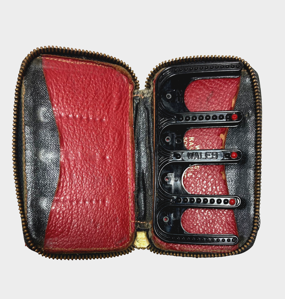 Vintage Wales Kant Spill Red Leather Slotted Coin Purse Carrier Holder ...