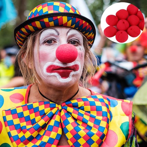 10 Pcs Performance Make Up Foam Clown Red Ball Red Nose Sponge Cosplay ...