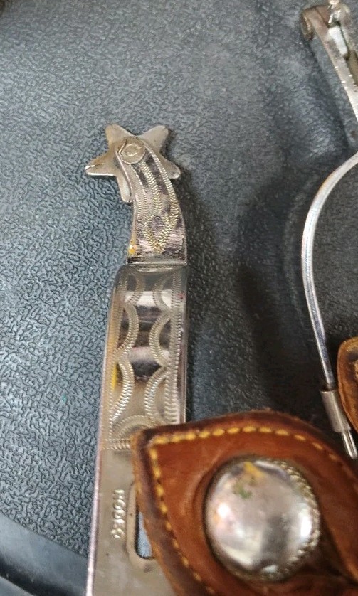 Antique “RODEO” Kelly Stamped Iron Spurs with Original Leather Straps ...