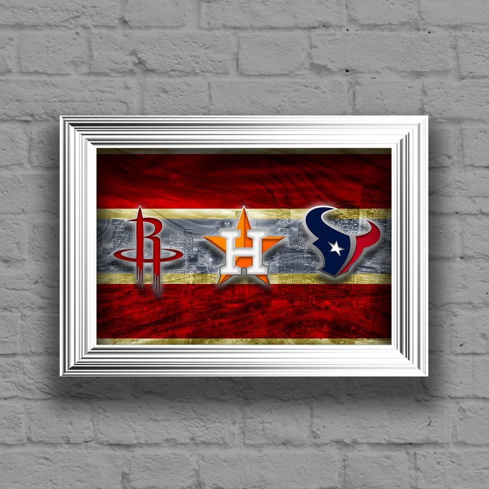 Houston Texans Sports Poster, TEXANS, ASTROS, Rockets Artwork, Houston ...