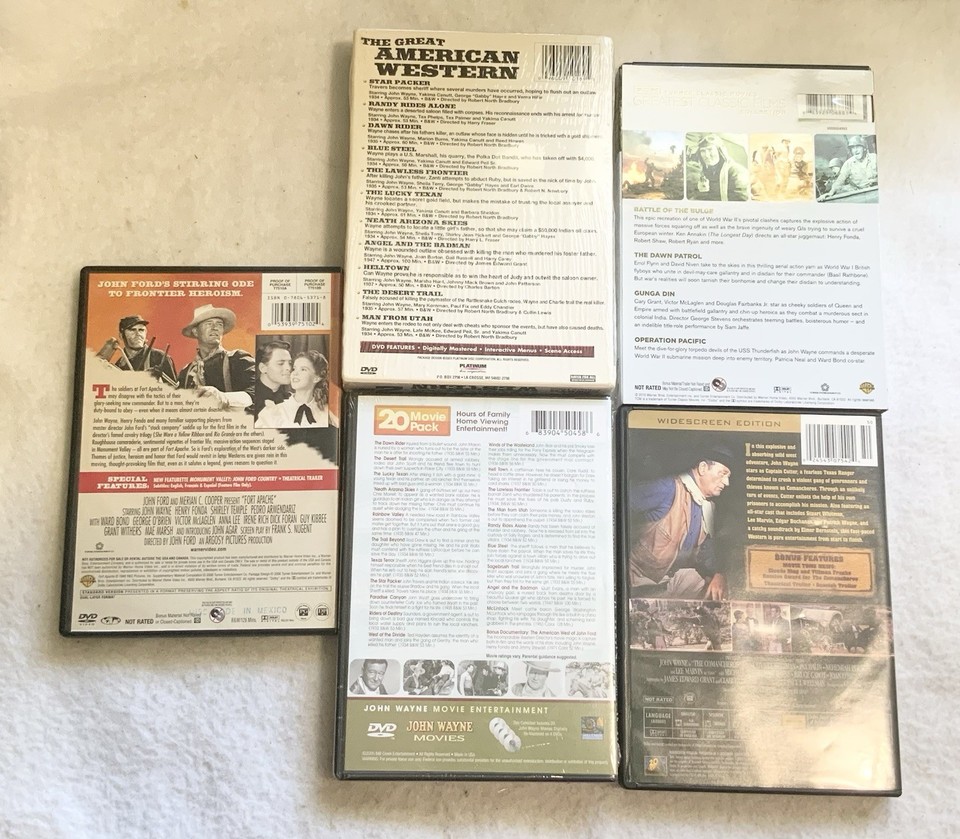 Lot Of Western DVDs Set Of 10 Discs 37 Movies Total John Wayne ...