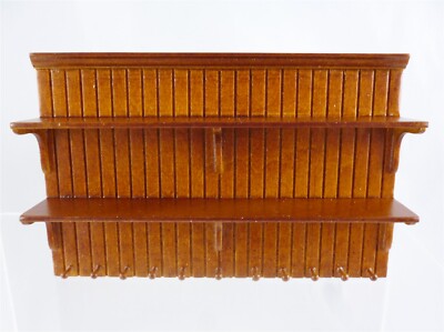 Dollhouse Miniature Walnut Plate Rack with Hooks JJ09041WN | eBay