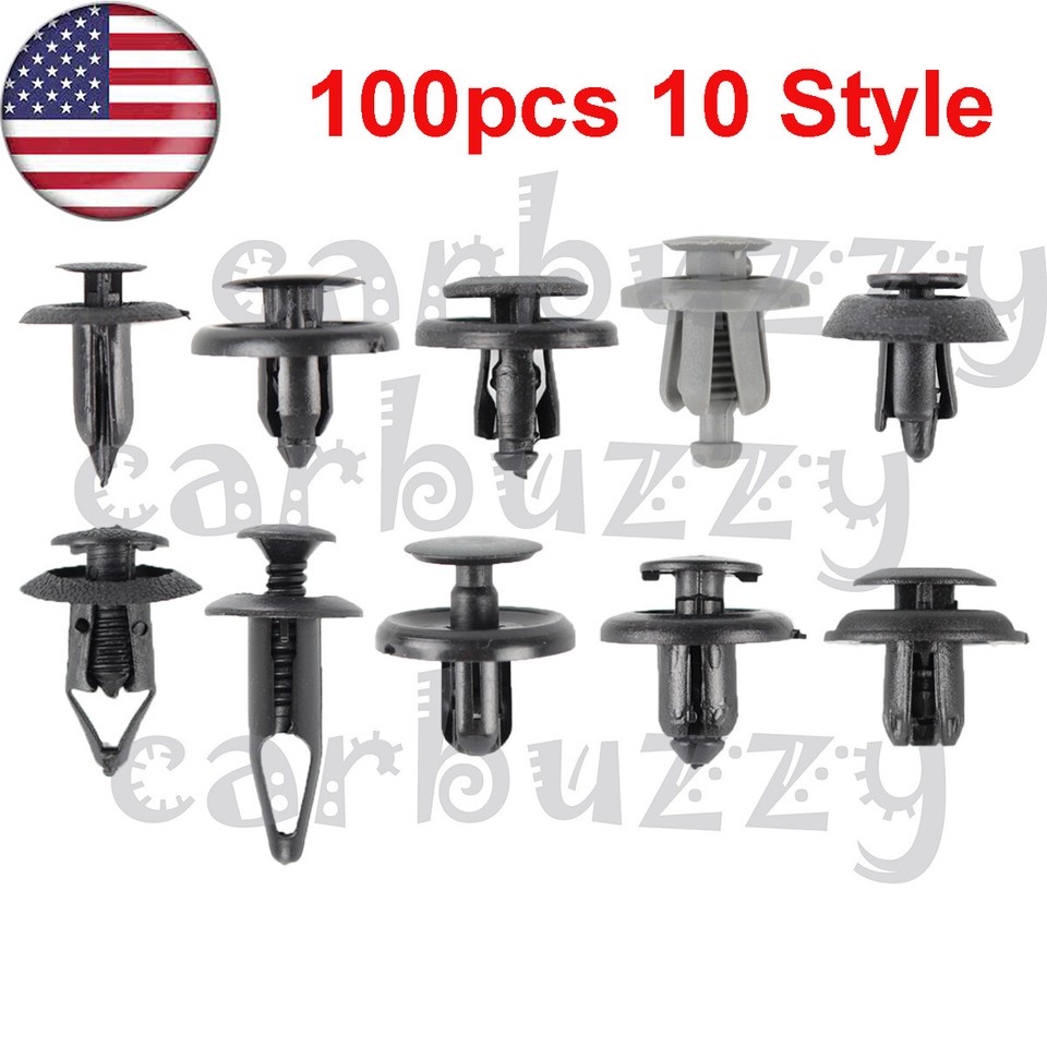 100Pcs Trunk Screw Rivets Set Car Bumper Fender For Auto Plastic ...