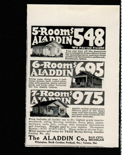 1924 The Aladdin Co Bay City House Kit 7 Room Home Original Print Ad | eBay