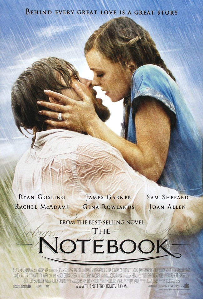 2004 The Notebook Movie Poster 11X17 Rachael McAdams Ryan Gosling Allie ...