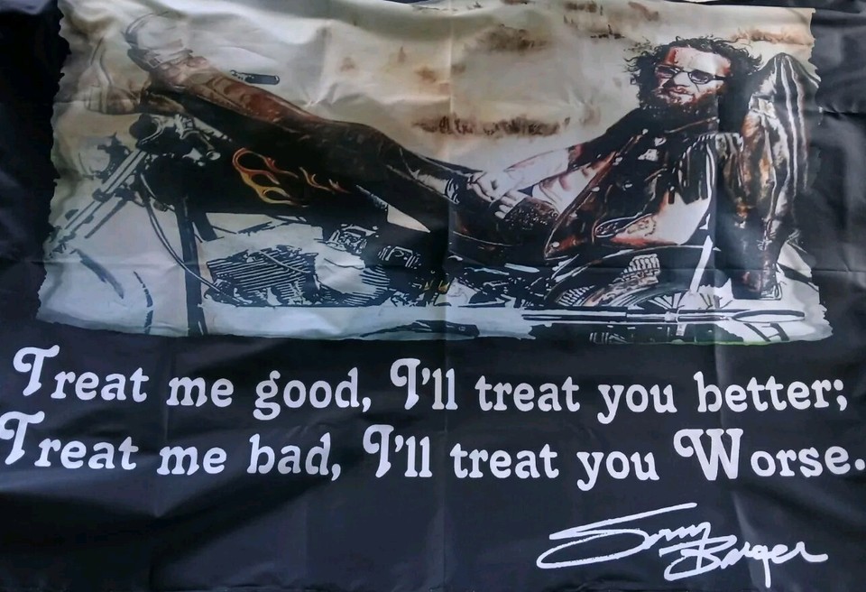 Sonny Barger 81 Hells Angels Flag Banner New Licensed Treat Me Good | eBay