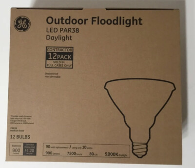 GE PAR38 Outdoor LED Flood Light Bulbs 5000K Daylight 90w Contractor ...