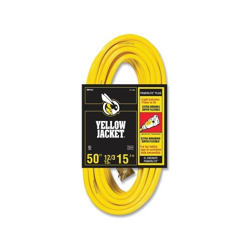 Woods Wire Yellow Jacket® Power Cord, 50 Ft, 1 Outlet, Yellow - 1 per ...