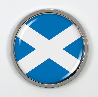 Emblem Car Sticker Chrome ROUND Bezel - Scotland Flag | eBay