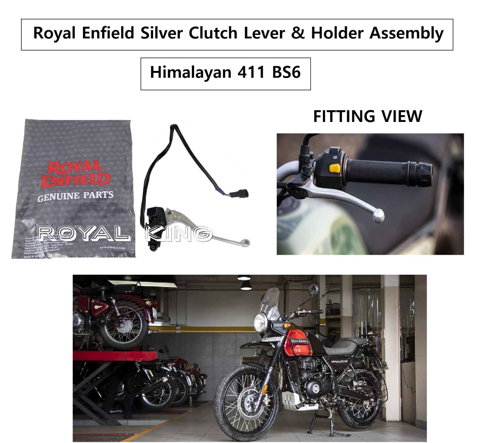 Royal Enfield Himalayan 411 BS6 "Clutch Lever & Holder Assembly" Silver ...