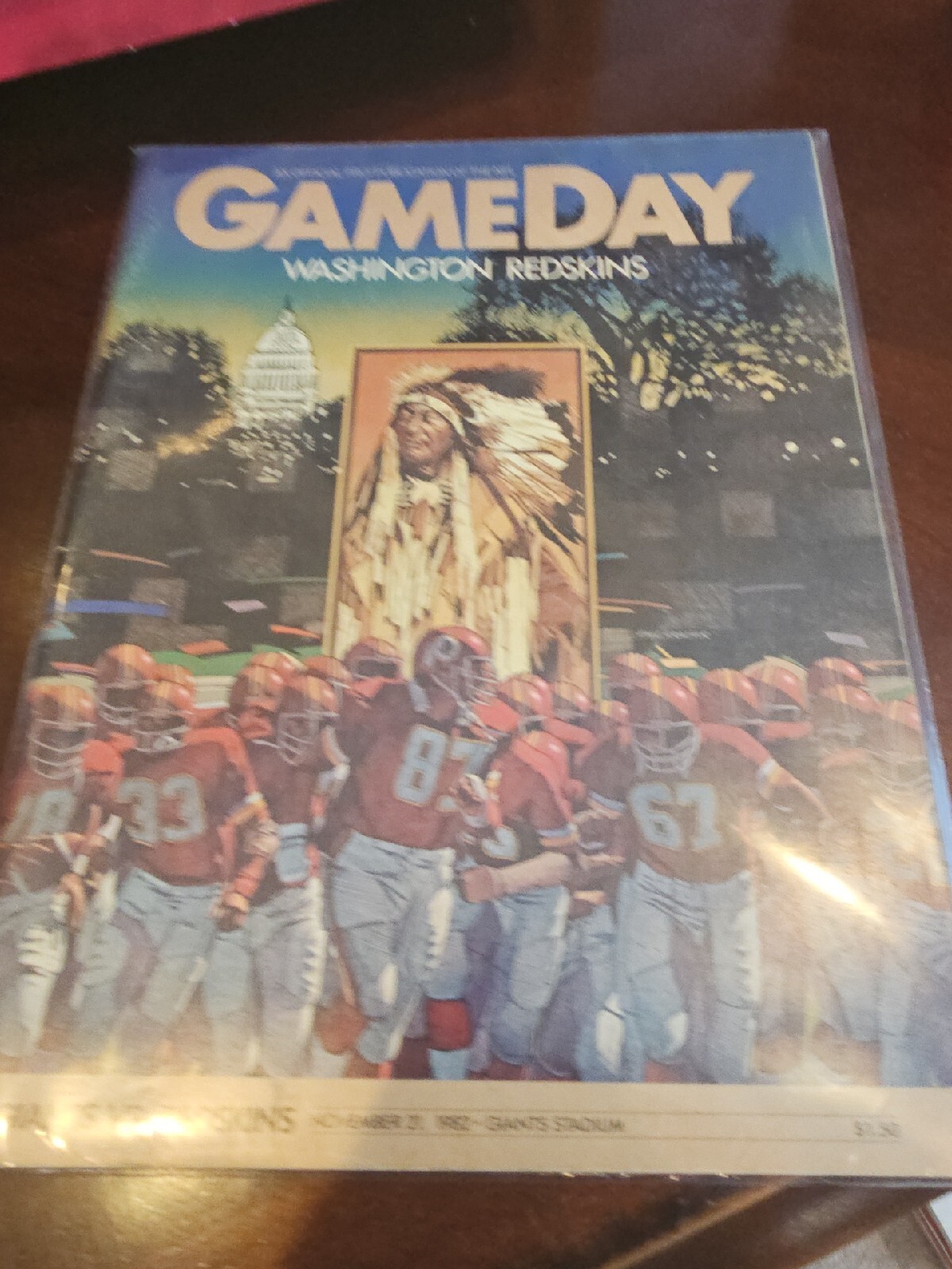 new york giants gameday program game day guide 1982 washington redskins ...