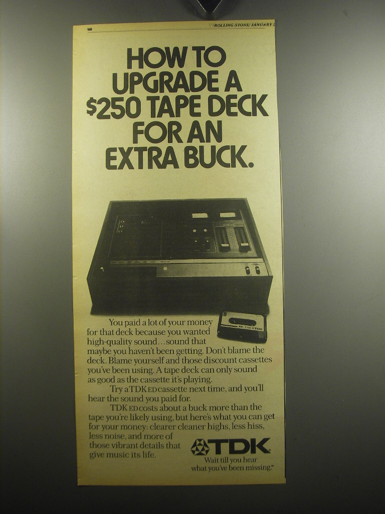 1975 TDK ED Cassette Ad - How to upgrade a $250 tape deck for an extra ...