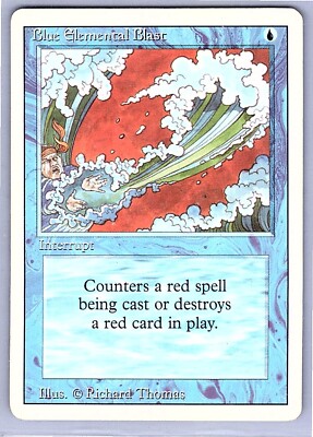 MTG Magic the Gathering Revised Edition Blue Elemental Blast LP Common ...
