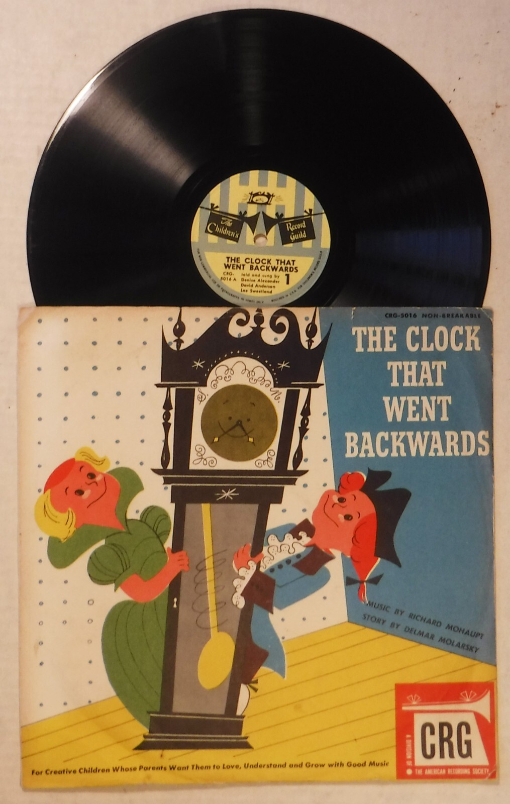 CHILD’S 10 INCH 78 RPM VINYL RECORD & PS / CRG 5016 / CLOCK THAT WENT ...