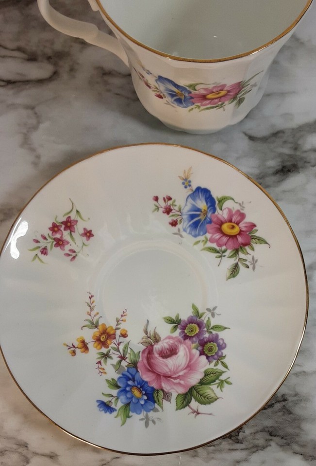 Vintage Springfield Bone China Floral Cup And Saucer Set England | eBay